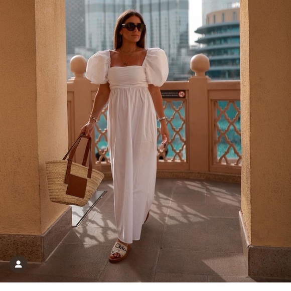 Zara | Dresses | Zara White Poplin Ballon Sleeve Dress | Poshmark